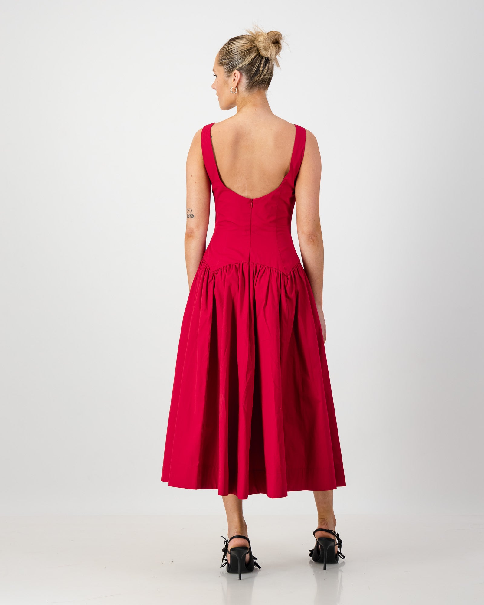 Gaia Midi Dress - Ruby Red (Limited Edition) – Rethread Store