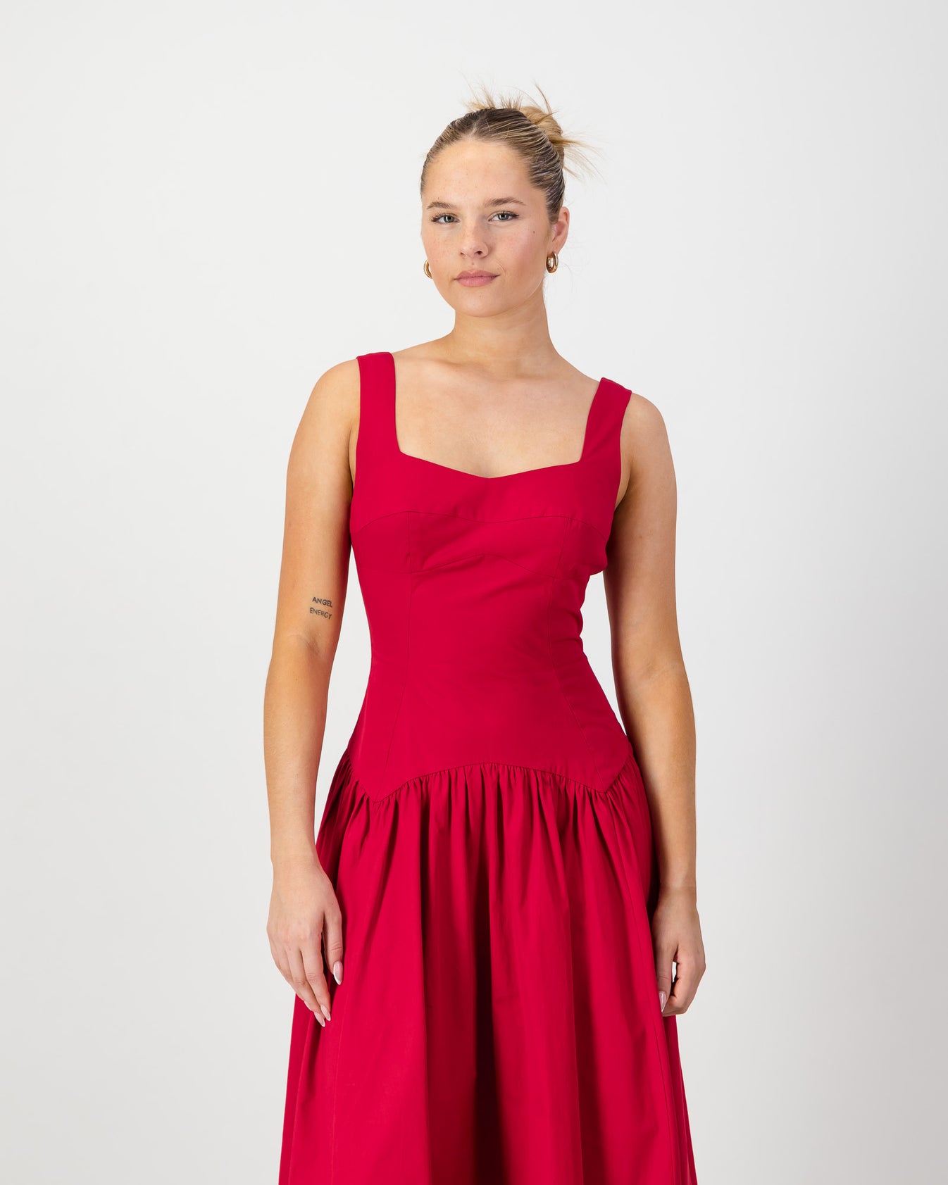 Gaia Midi Dress - Ruby Red (Limited Edition) – Rethread Store